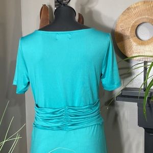 The Paragon | Dresses | The Paragon Teal Ruffle Side Empire Waist Dress ...